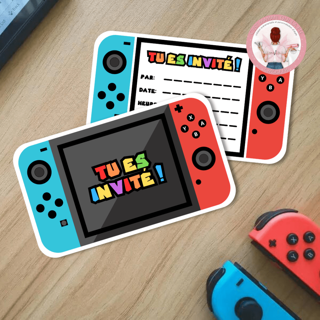 Invitation Nintendo Switch à imprimer - C'est Maman Qui L'a Fée