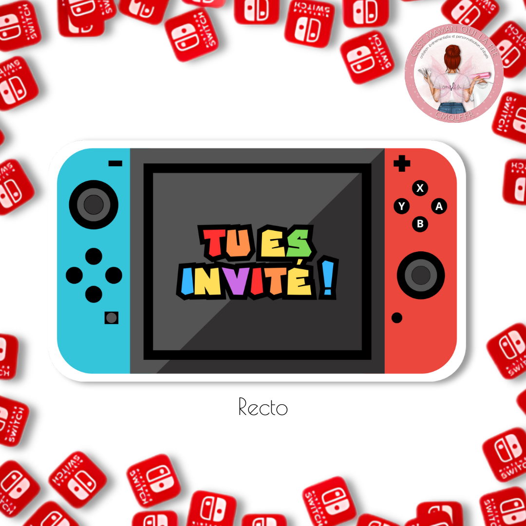 Invitation Nintendo Switch à imprimer - C'est Maman Qui L'a Fée